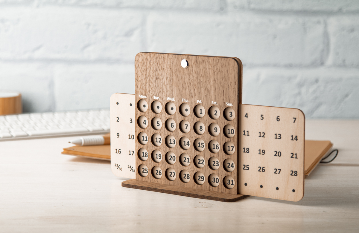 Eko poslovni pokloni | Beskonačni promotivni eko kalendar od drva